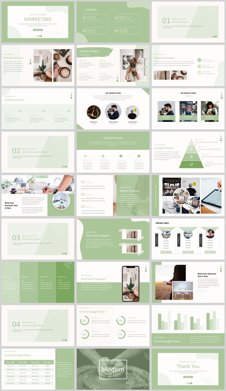 Minimal Modern Clean Style Powerpoint Template - Etsy