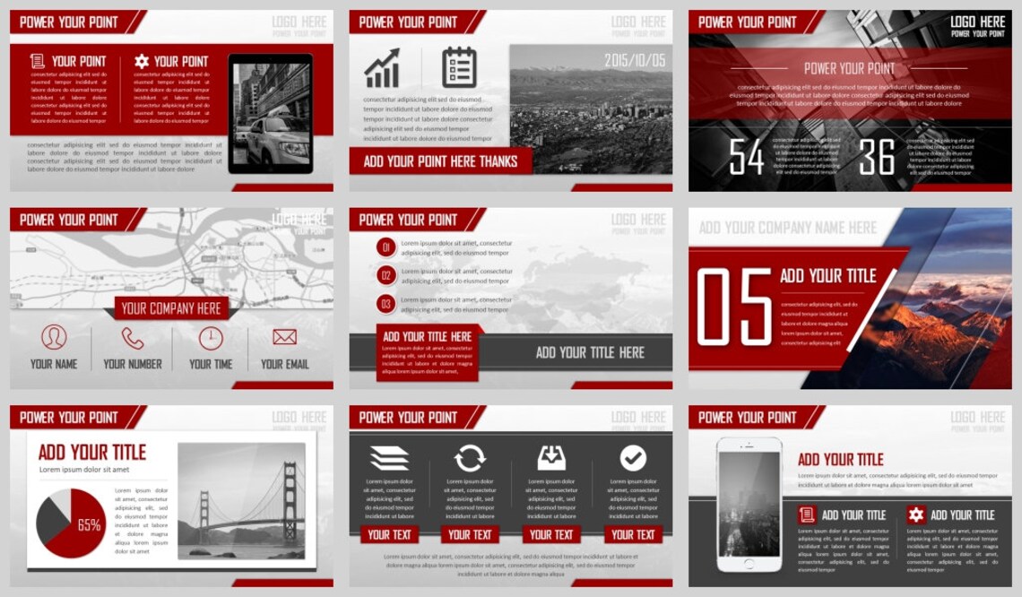 Simple Magazine Style Powerpoint Template06 - Etsy