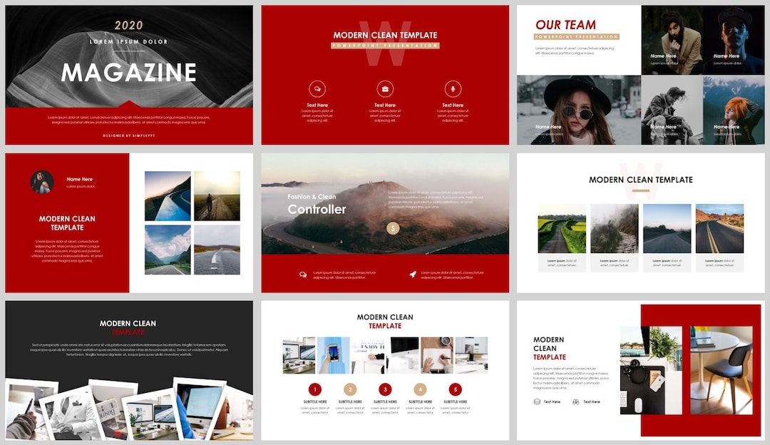 Minimal Magazine Style Powerpoint Template - Etsy