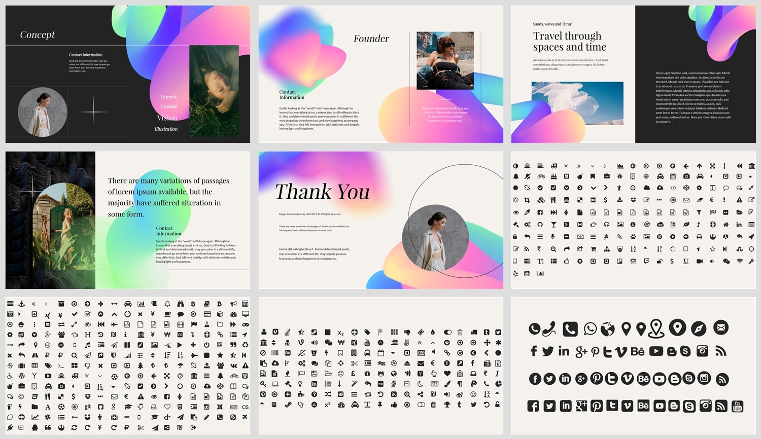 Gradient Fashion Clean Report Powerpoint Template - Etsy