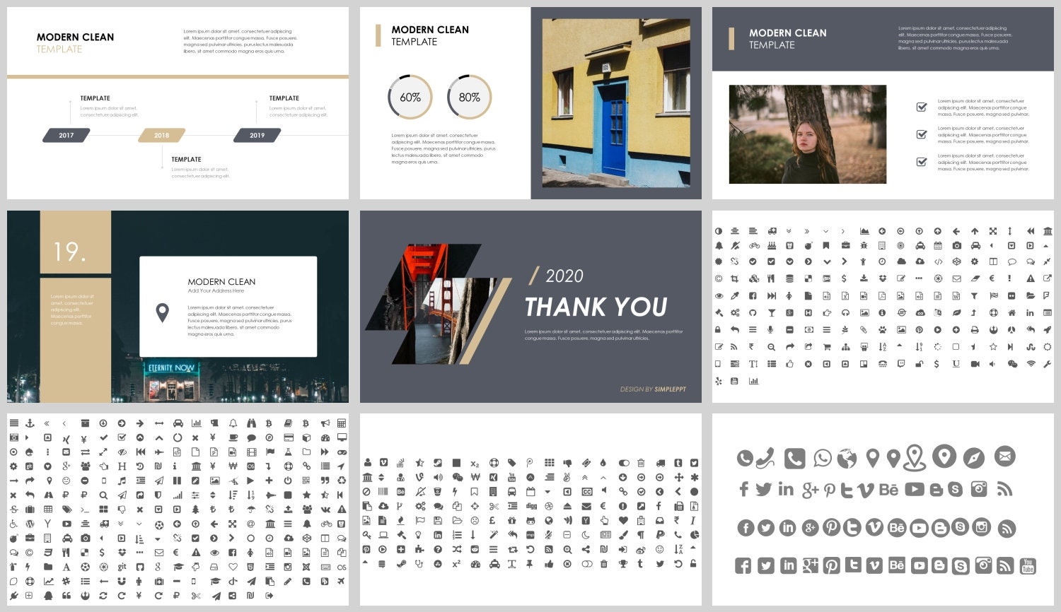 Minimal Magazine Style Powerpoint Template - Etsy
