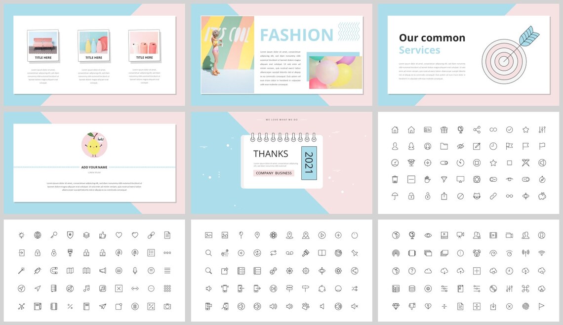 Minimal Modern Clean Style Powerpoint Template | Etsy