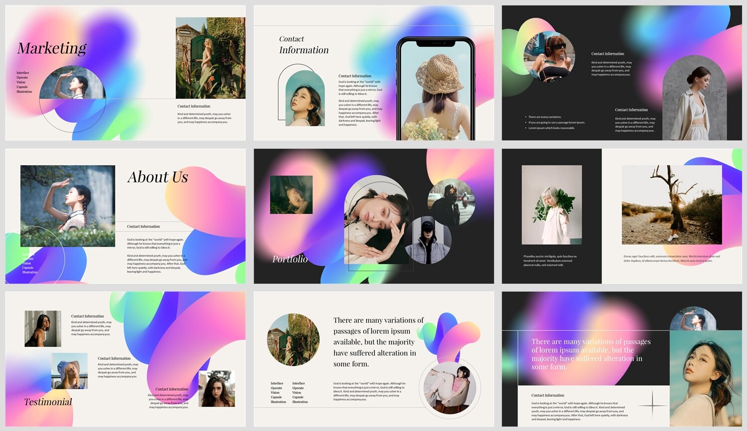 Gradient Fashion Clean Report Powerpoint Template - Etsy