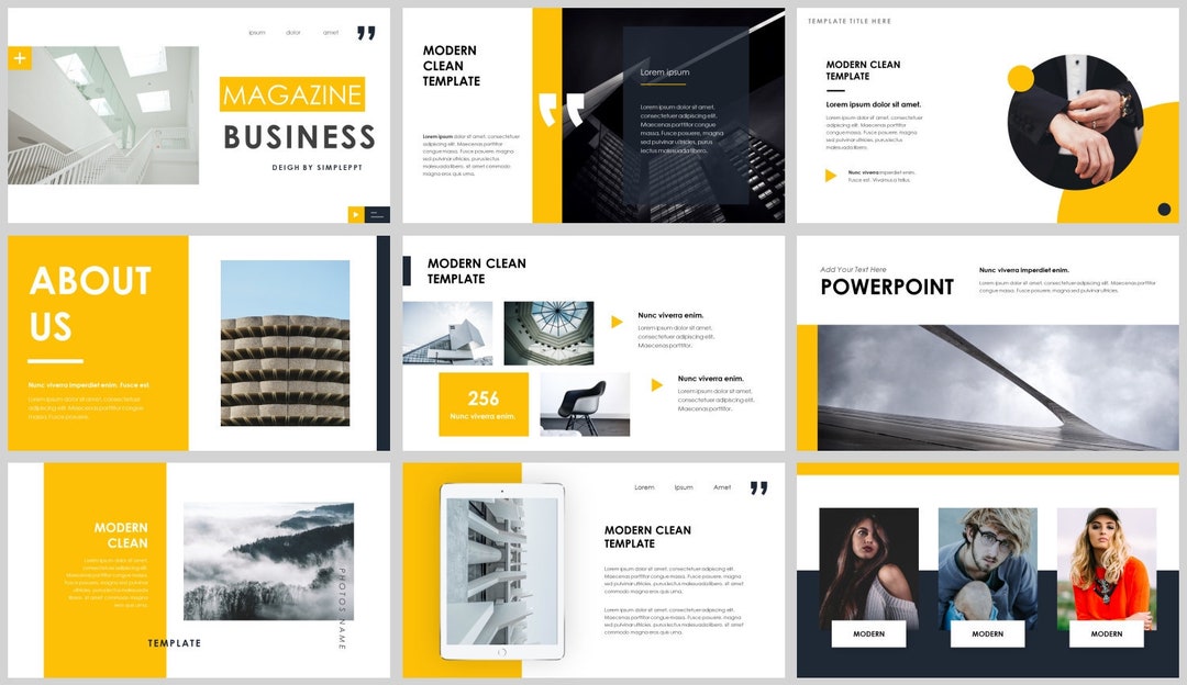 Minimal Magazine Style Powerpoint Template - Etsy