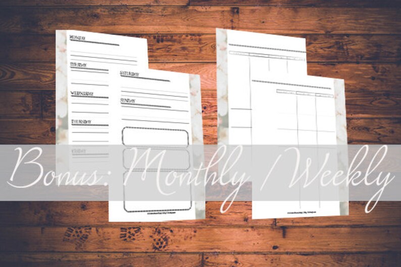 White Floral Planner Printable Bundle - Etsy