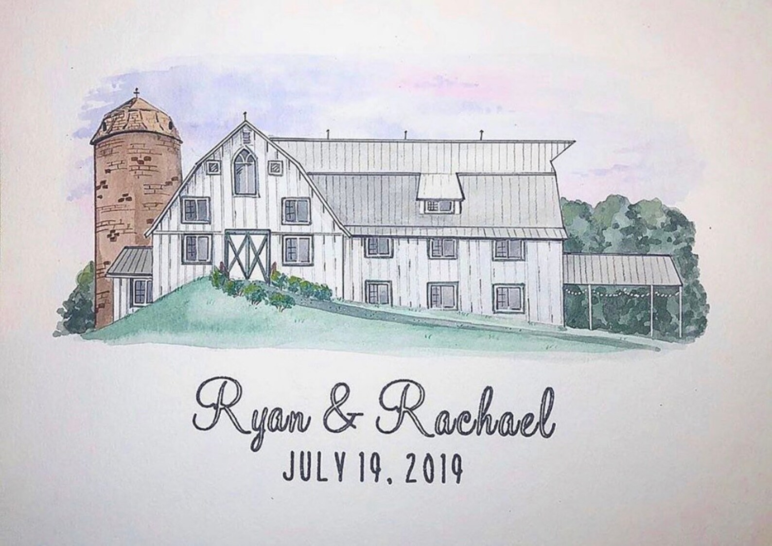 Custom Wedding Venue Watercolor Painting HAND PAINTED - Etsy