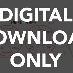 Date Night Spinner Planner Ideas Valentines Couples Gift Digital ...