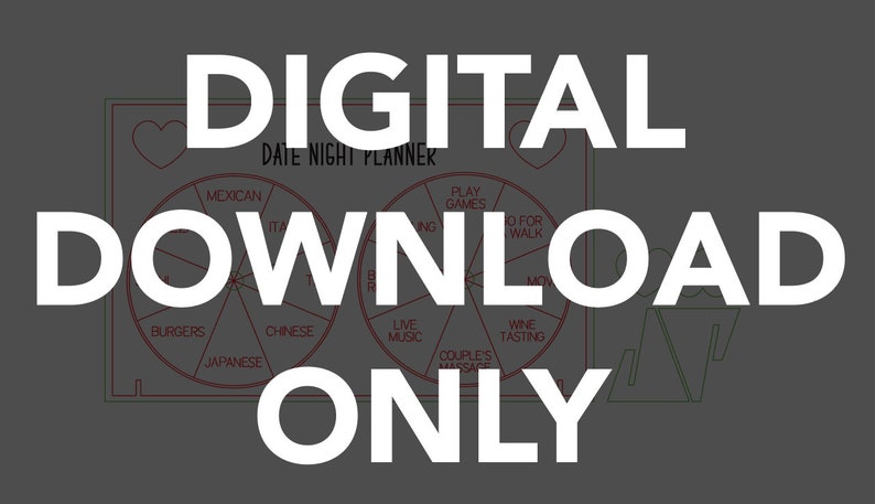 Date Night Spinner Planner Ideas Valentines Couples Gift Digital ...