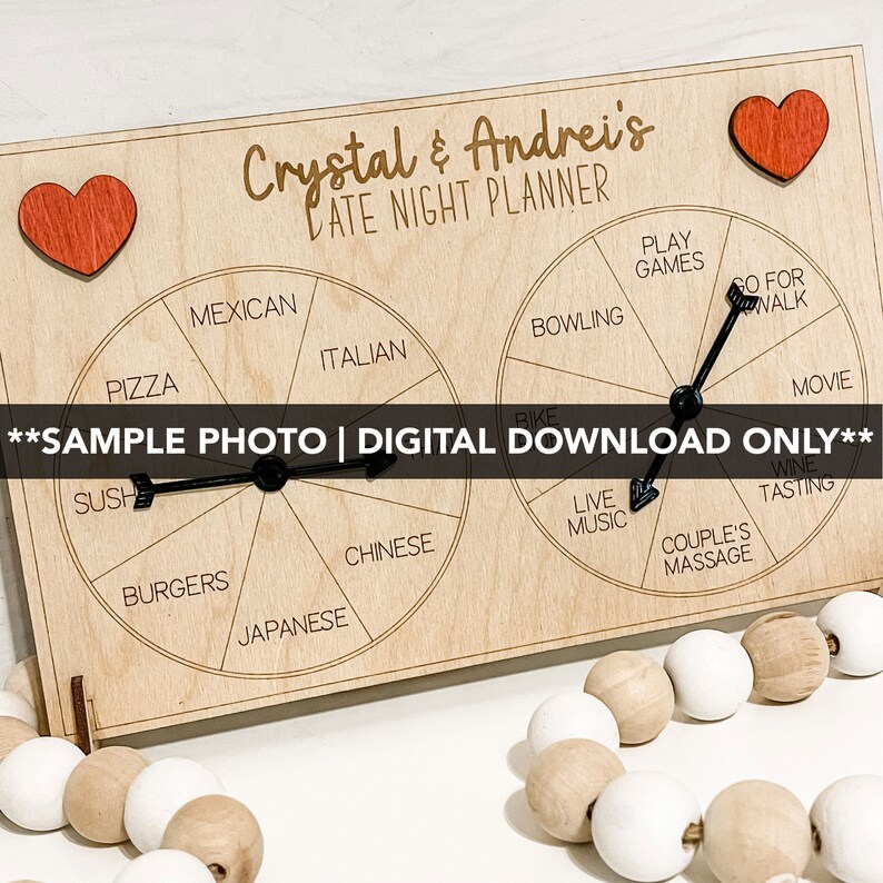 Date Night Spinner Planner Ideas Valentines Couples Gift Digital ...