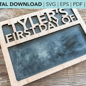 First Day of School Wood Photo Sign Back to School, Chalkboard ...