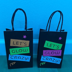 Neon Party Goodie Bags/ Glow Party Bags set of 6 - Etsy
