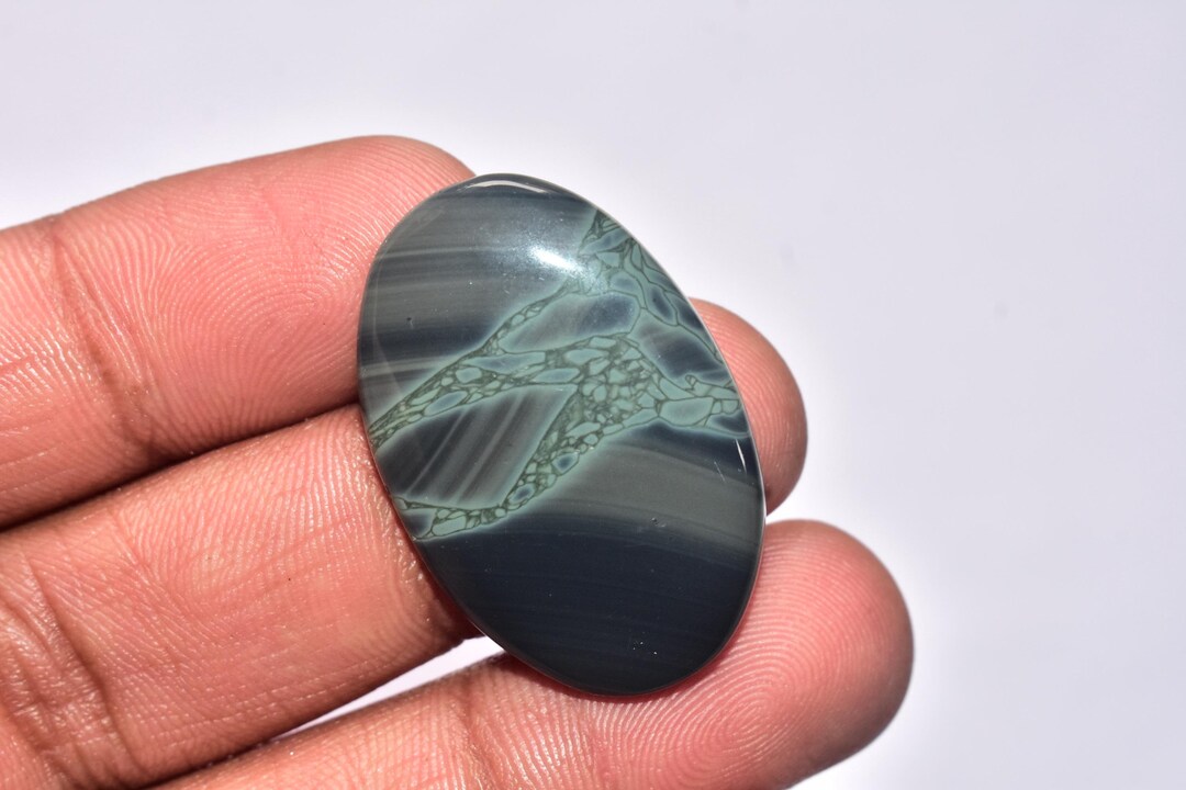 Spider Web Obsidian Cabochon / Spider Web Obsidian Gemstone / Oval ...