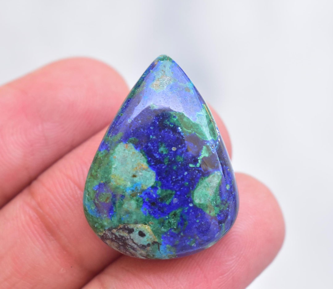Azurite Malachite Cabochon / Azurite Malachite Gemstone / Pear - Etsy