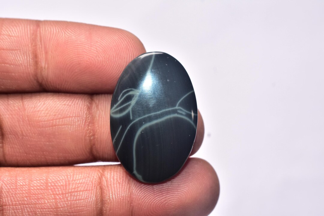 Spider Web Obsidian Cabochon / Spider Web Obsidian Gemstone / Oval ...