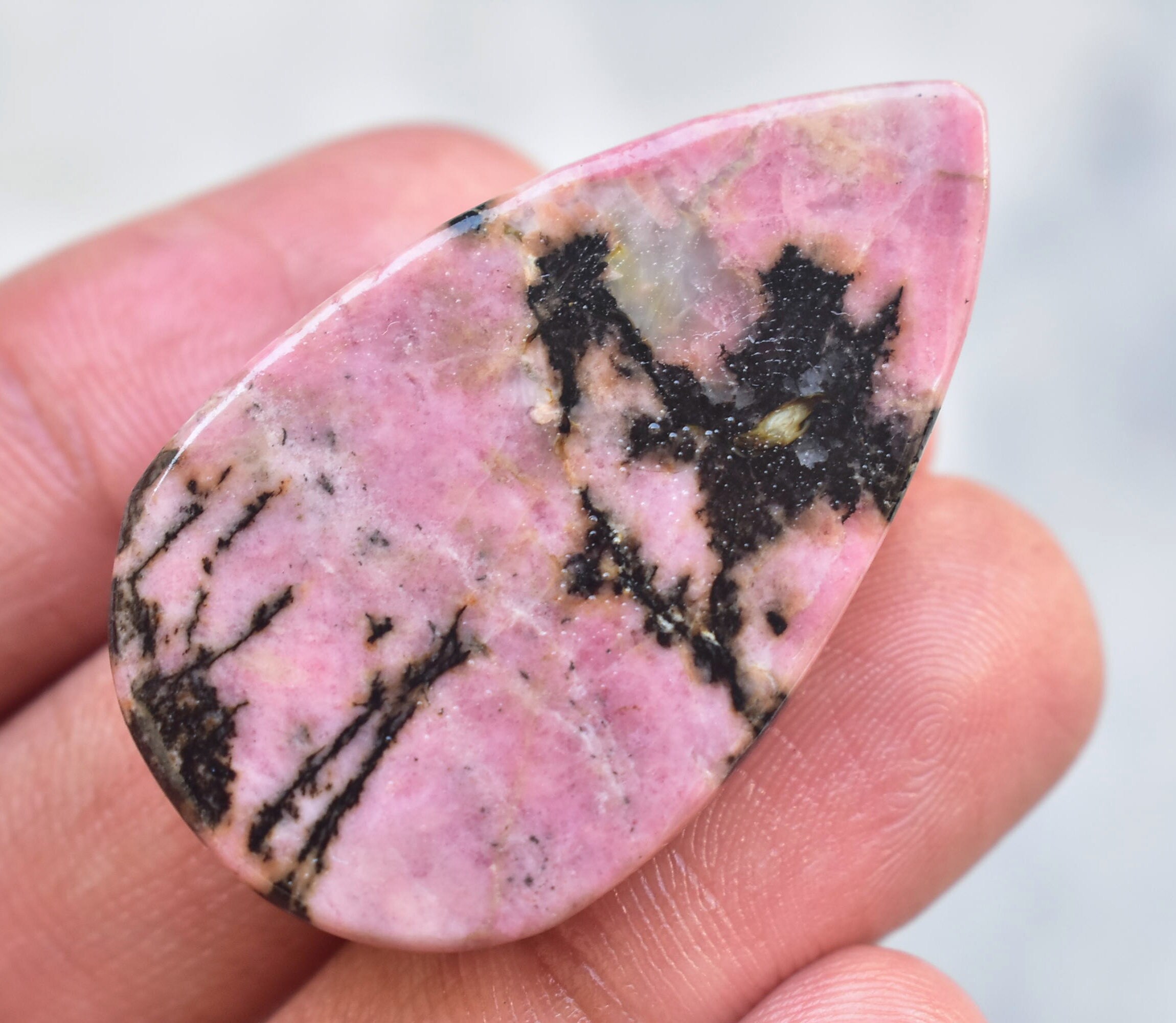 Rhodonite Cabochon / High Quality Pink Rhodonite Gemstone / | Etsy
