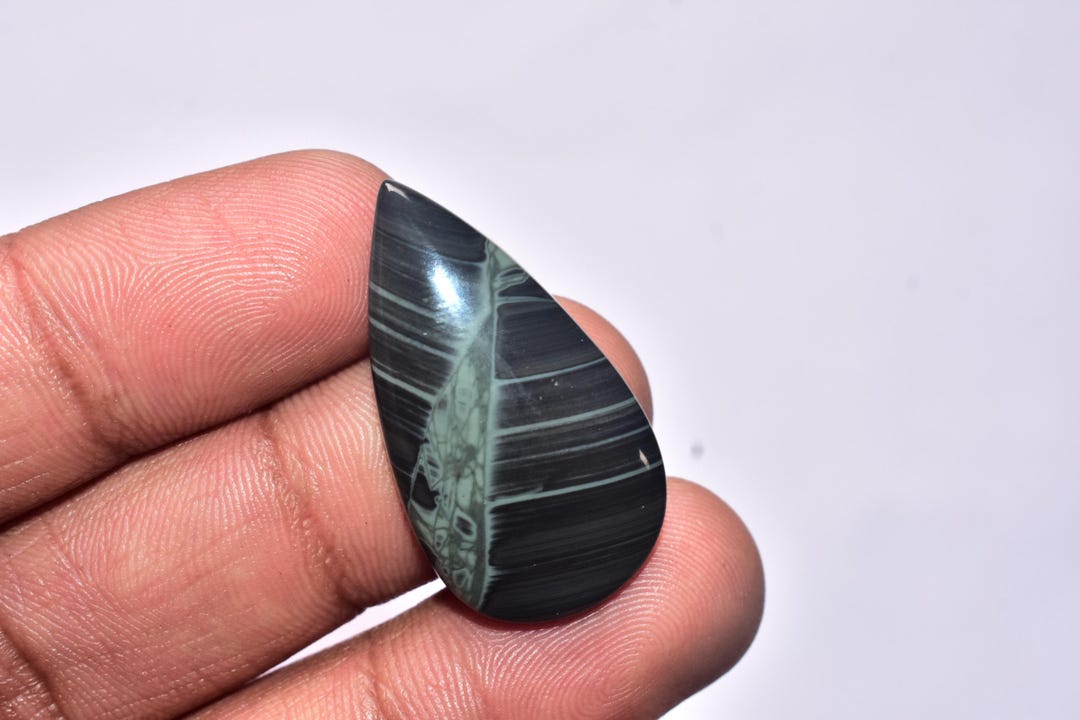 Spider Web Obsidian Cabochon / Spider Web Obsidian Gemstone / Pear ...