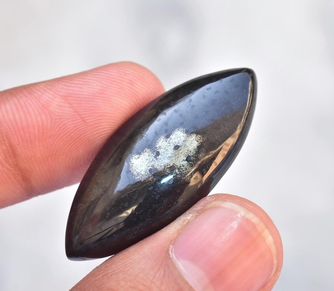 Fossilized Foraminifera Feather Agate Cabochon / Feather Agate Gemstone ...