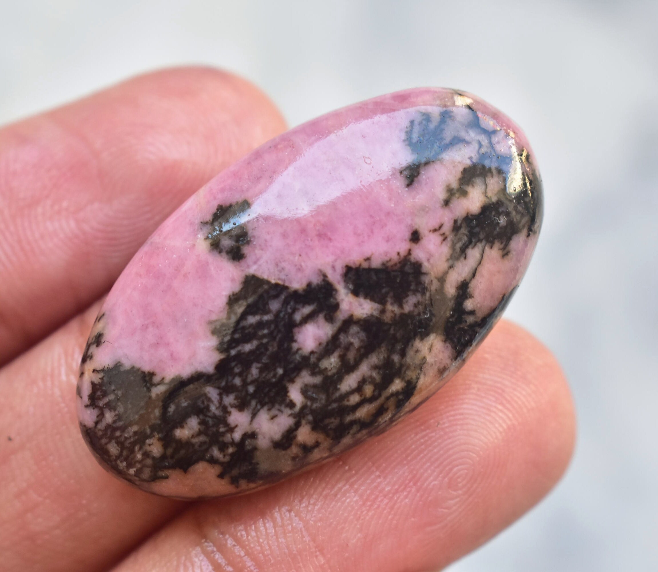 Rhodonite Cabochon / High Quality Pink Rhodonite Gemstone / | Etsy