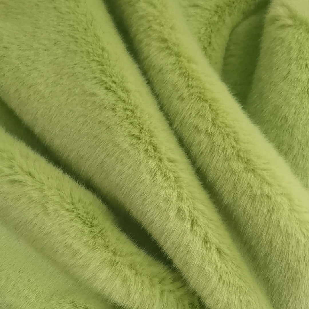 Light Green Faux Fur, Green Mink, Pale Green Fur as Real, Green-yellow ...