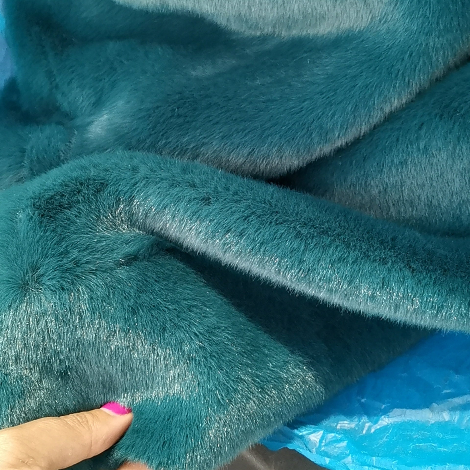 Teal Faux Fur Dark Turquoise Artificial Fur Dark Teal Mink | Etsy