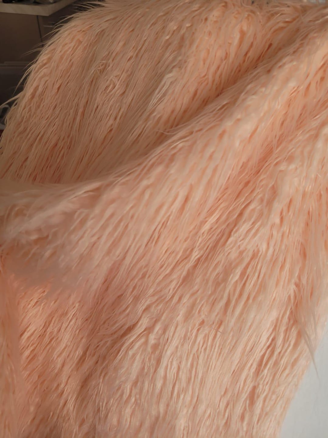 Peach Shaggy Faux Fur Fabric - Etsy