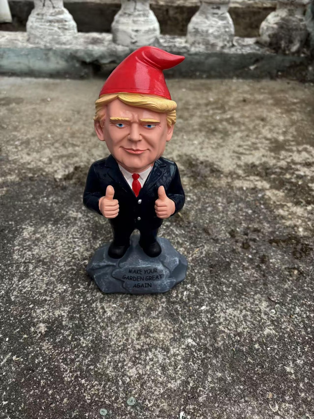 Hand Paint Christmas Gift Garden Gnome Santa Donald Trump Garden Statue ...