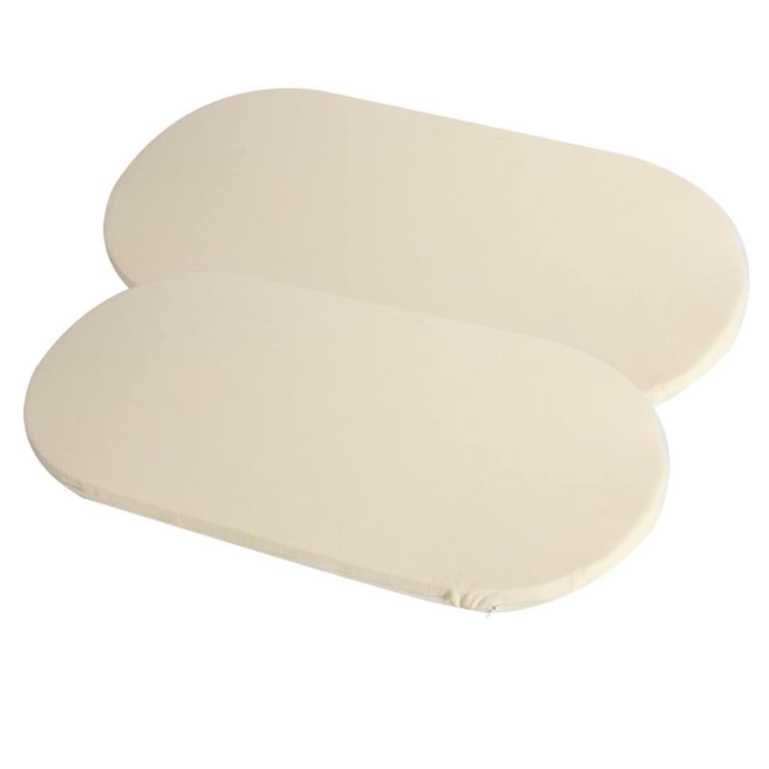 2 Pack Organic Cotton Natural Color Baby Bassinet Mattress Cover (oval ...
