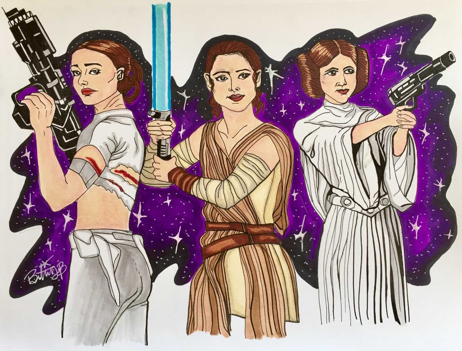 Padme Rey and Princess Leia - Etsy