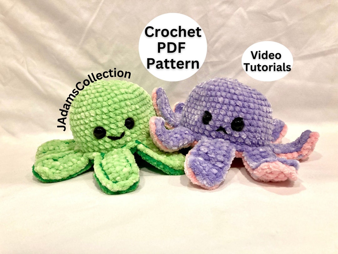 No Sew Crochet Reversible Octopus PDF Pattern: Happy and Sad Amigurumi ...