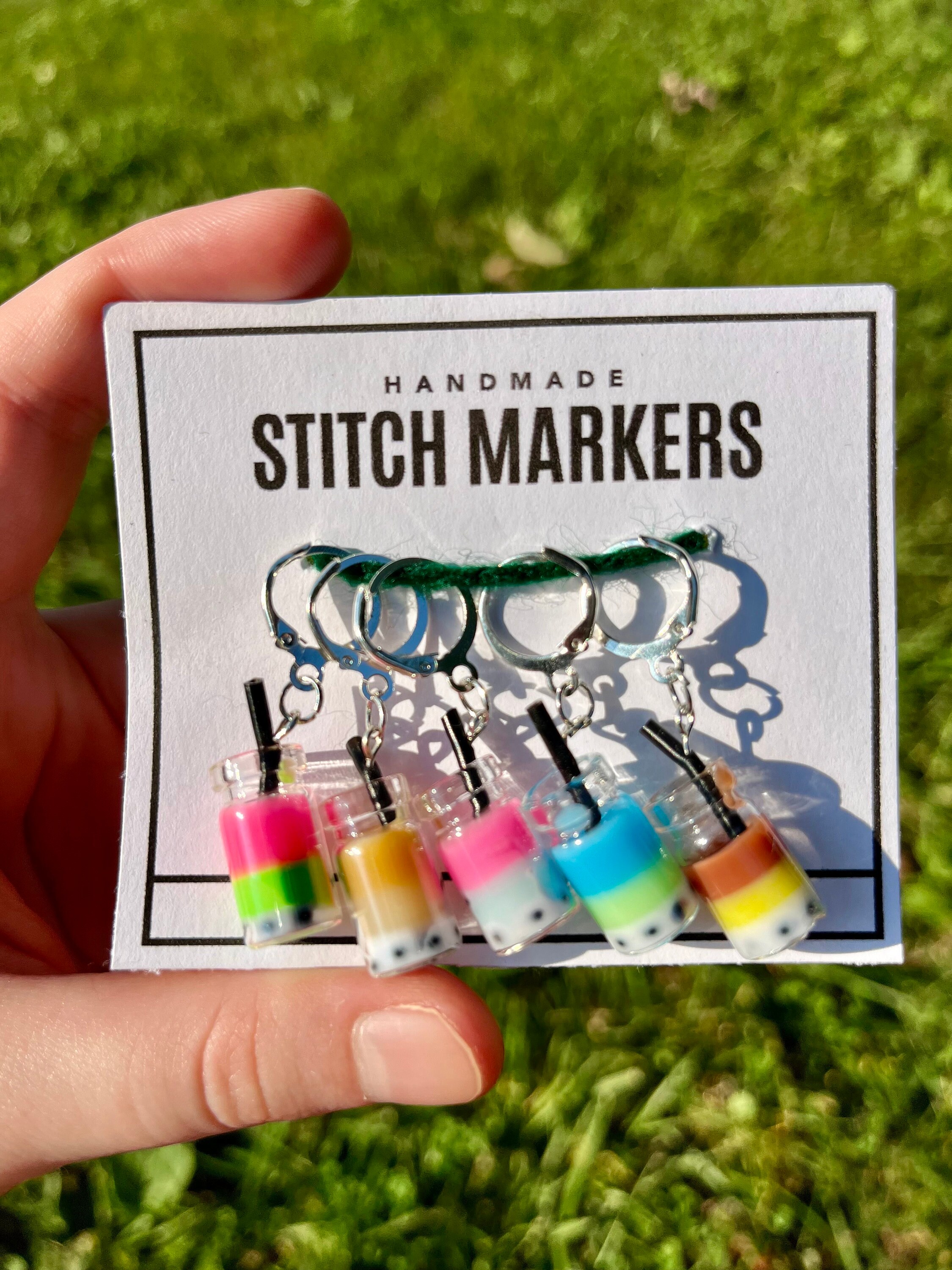 Handmade Boba Stitch Markers Progress Keeper Works With Crochet and ...