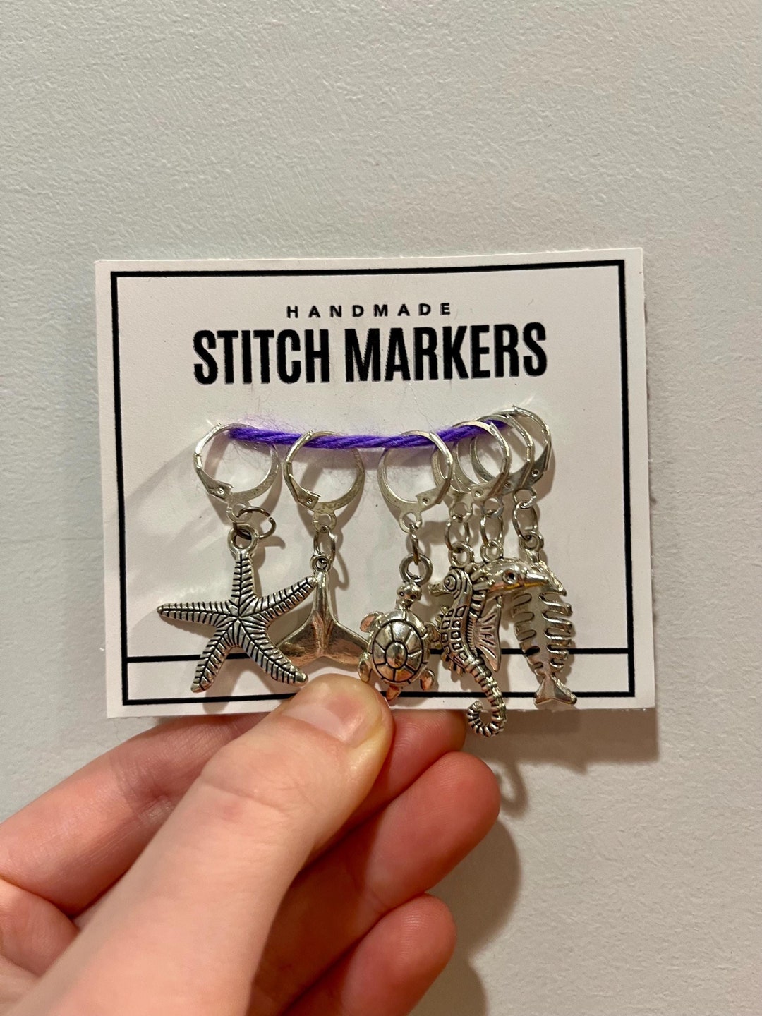 Handmade Ocean Stitch Markers Progress Keeper Works With Crochet and ...