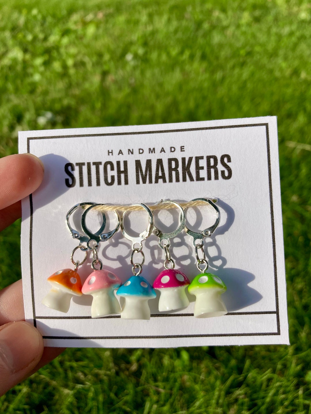 Handmade Mushroom Stitch Markers Progress Keeper Works With Crochet and ...