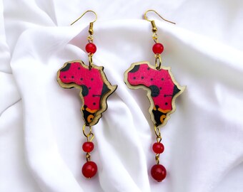 6pcs DIY Wooden Earrings,blank African Map Wood Dangle Earring ...