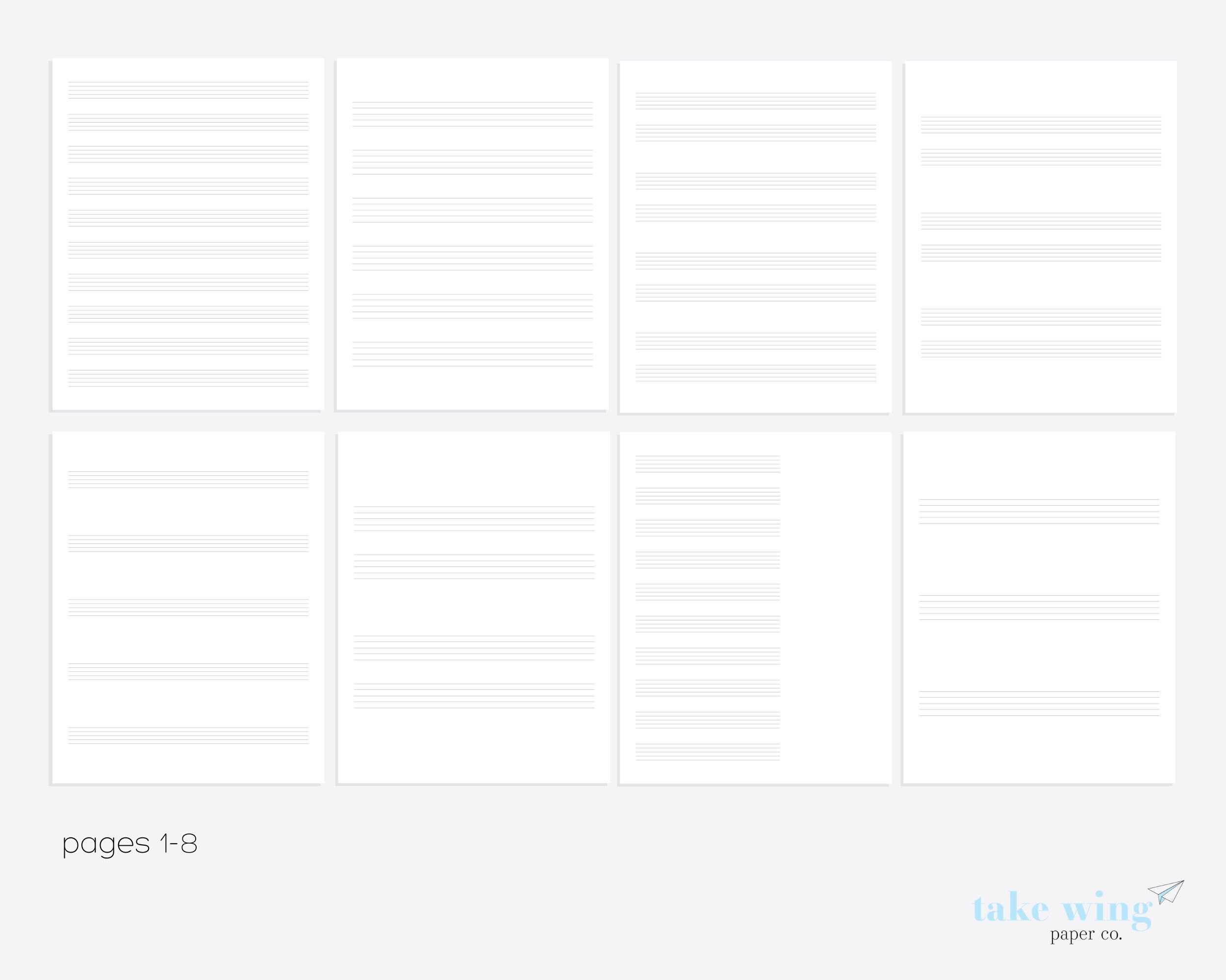 Staff Paper for Note Taking Music Theory Note Taking Paper - Etsy