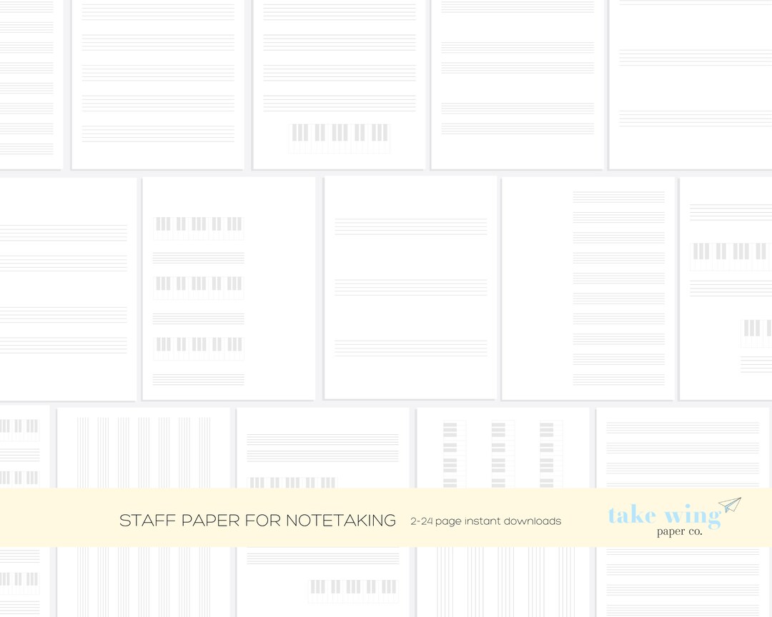Staff Paper for Note Taking Music Theory Note Taking Paper - Etsy