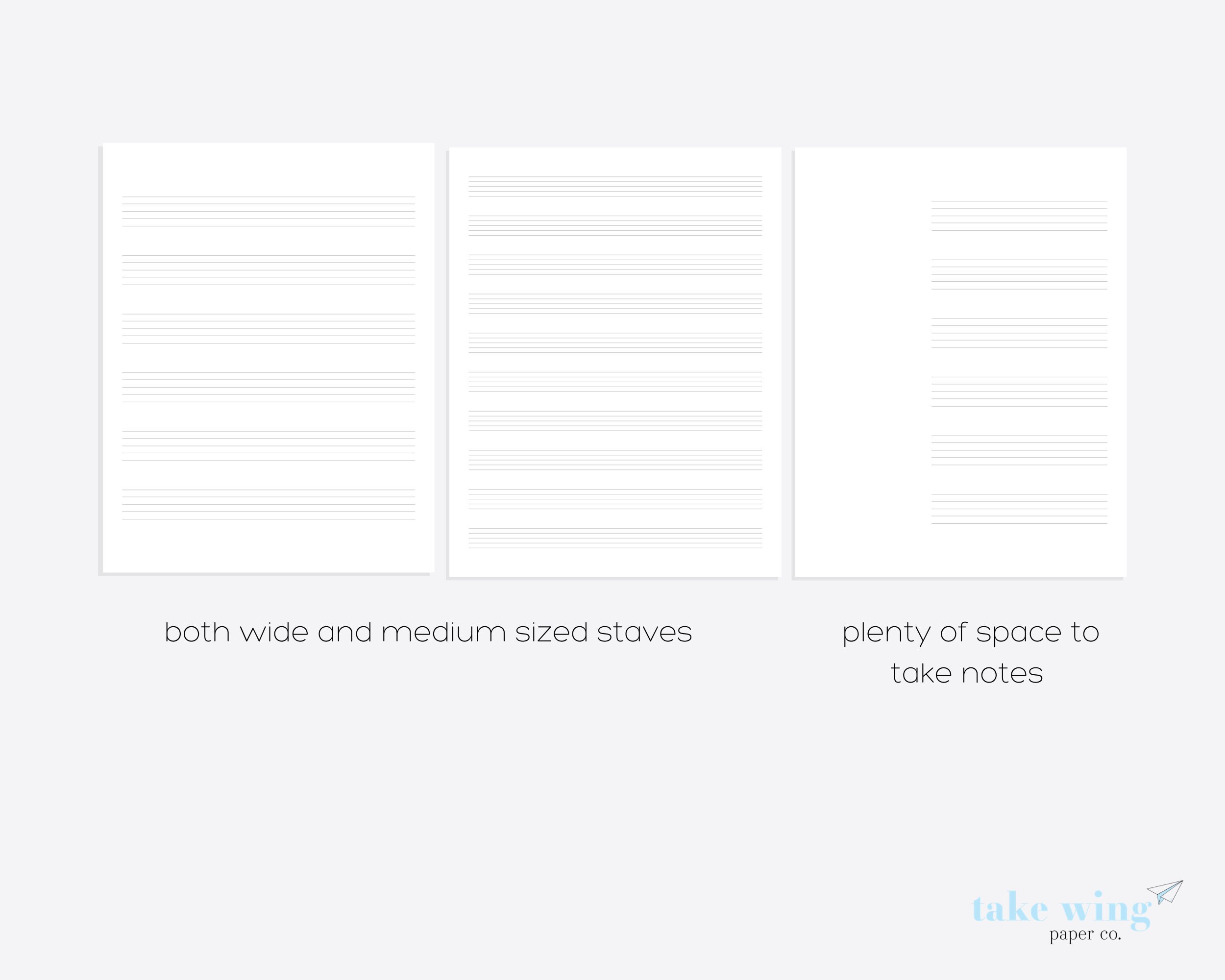Staff Paper for Note Taking Music Theory Note Taking Paper - Etsy