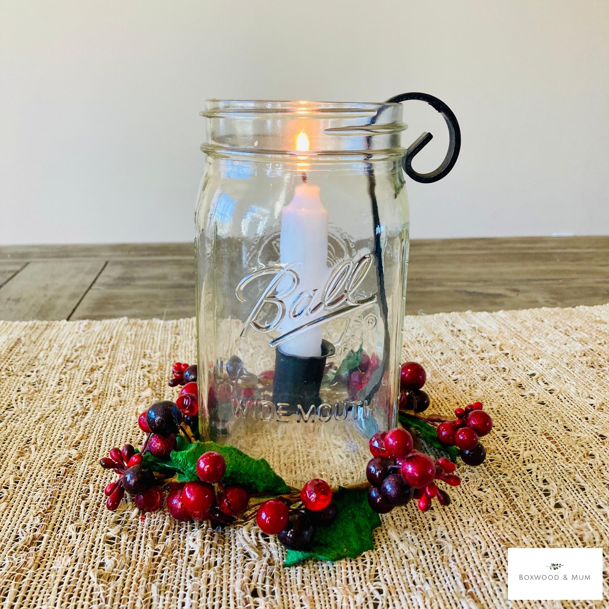 Mason Jar Taper Candle Holder Insert | Christmas Candle Gift Wedding ...