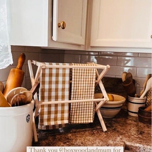 Small Drying Rack Counter Top Table, Tea Towel Wood Laundry Rack ...