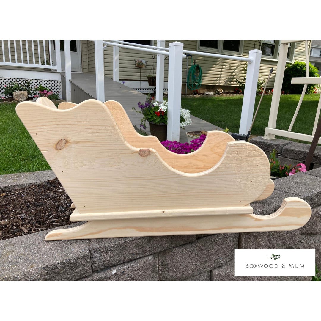Large Christmas Sleigh | Christmas Home Décor | Santa's Sleigh | Front ...