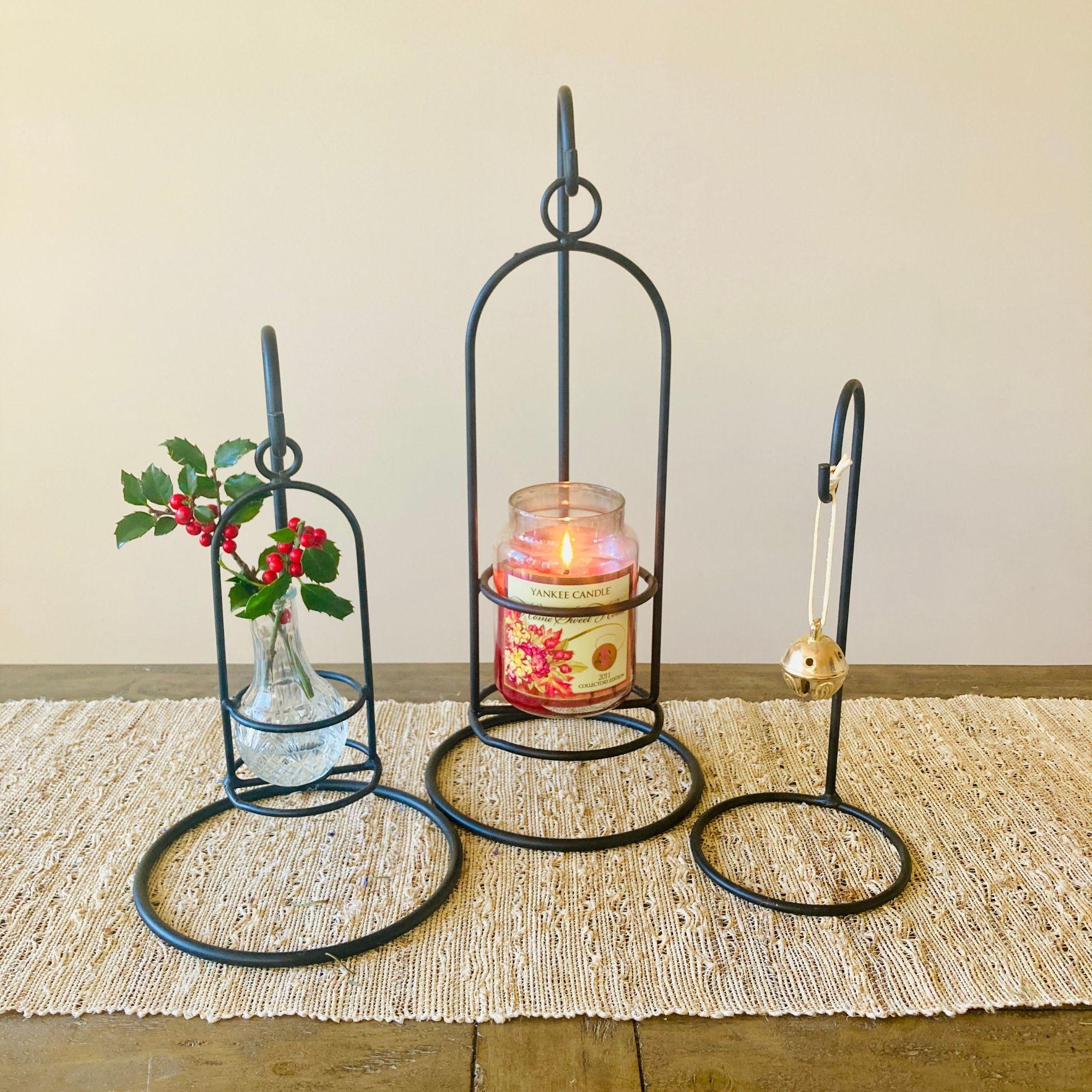 Rustic Wrought Iron Counter Hook Stand | Tabletop Hook Display for ...