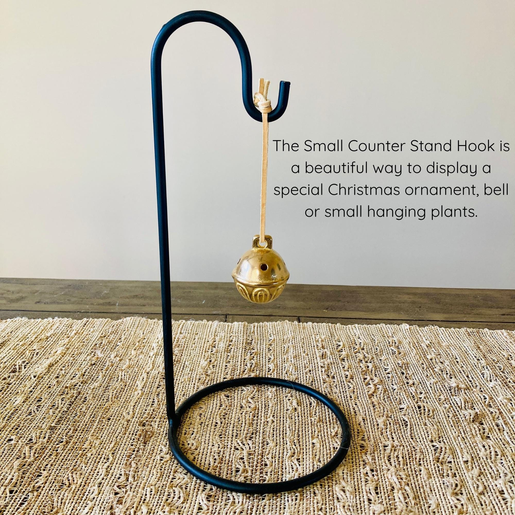 Rustic Wrought Iron Counter Hook Stand | Tabletop Hook Display for ...