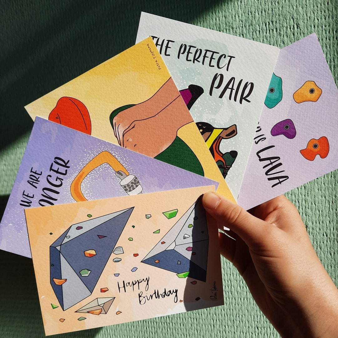 Bundle of 5 Rock Climbing Cards - Choose Your Own Selection ...