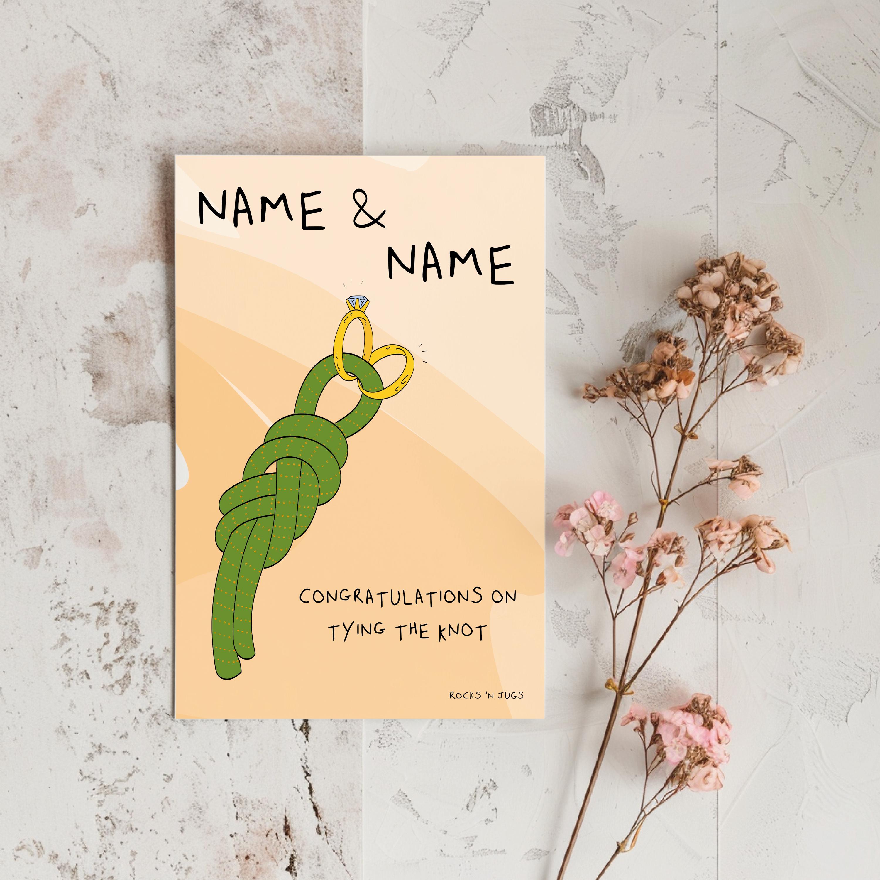 PERSONALIZED CARD - Congratulations on Tying the Knot - Rock Climbing ...