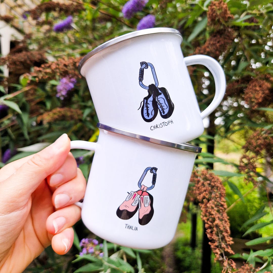 Personalized Enamel Mug - Custom Printing | Unique Gift for Any Climber ...