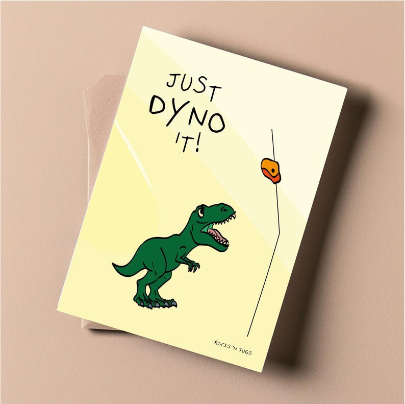 Just Dyno It - Rock Climbing Postcard, Carabiner, Love, Rock Climbing ...