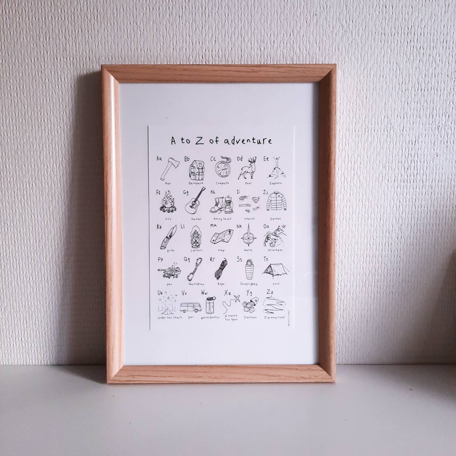 A to Z of Adventure Poster Art Print A5 - Climbing Gift, Kids Wall ...