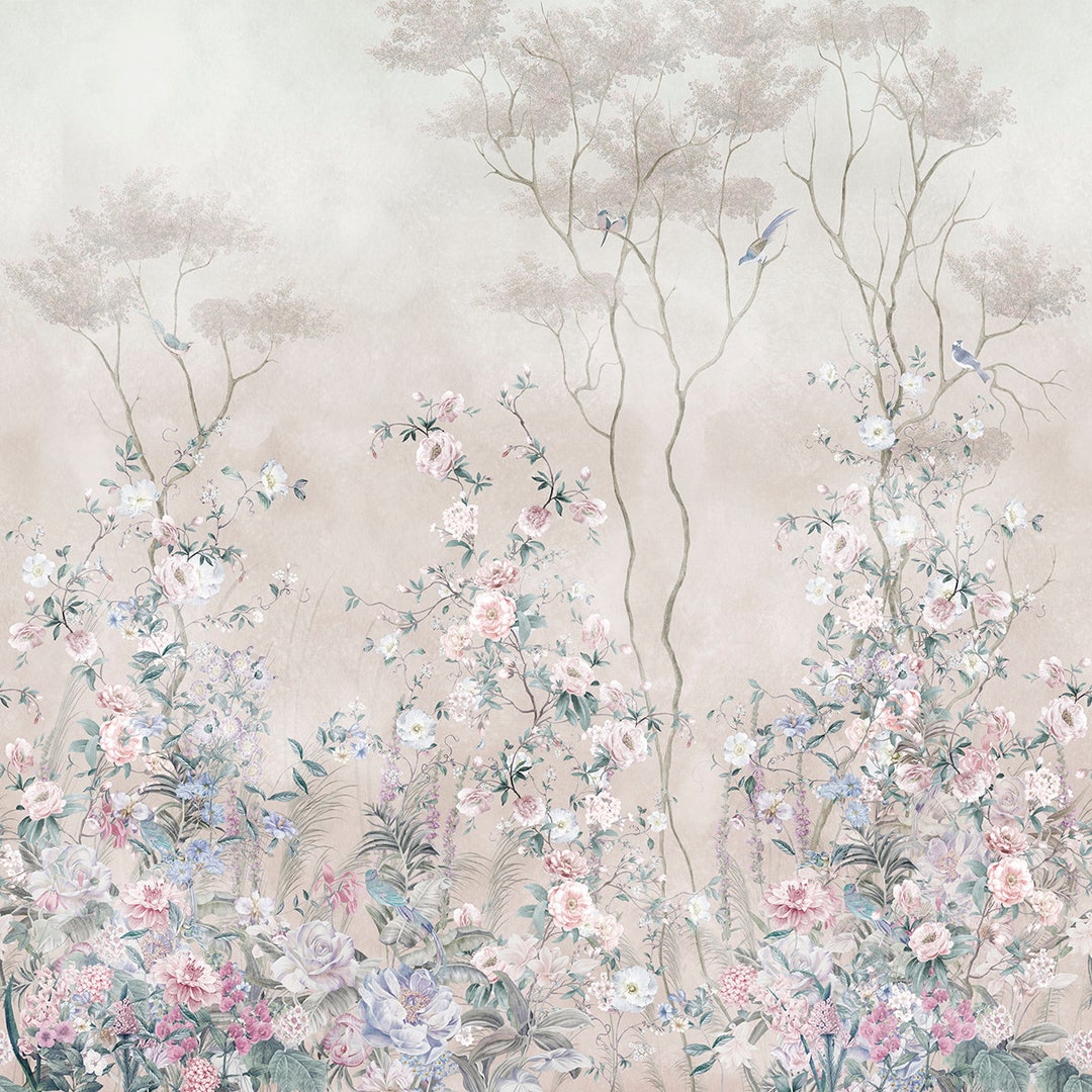Chinoiserie Wallpaper Printable Mural, Digital Print Wallpaper ...