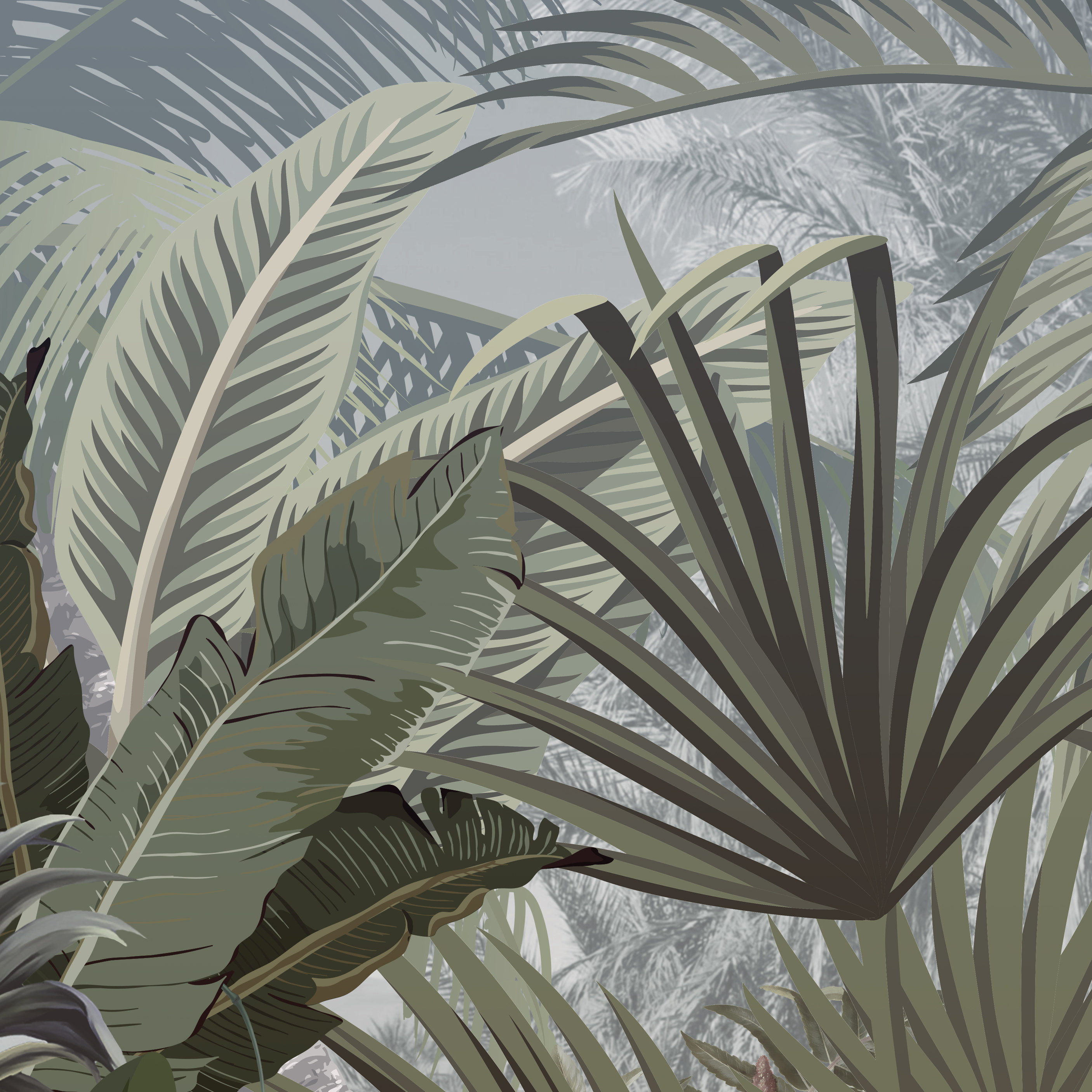 Forest Wallpaper Instant Download, Printable Mural, Tropical Jungle ...