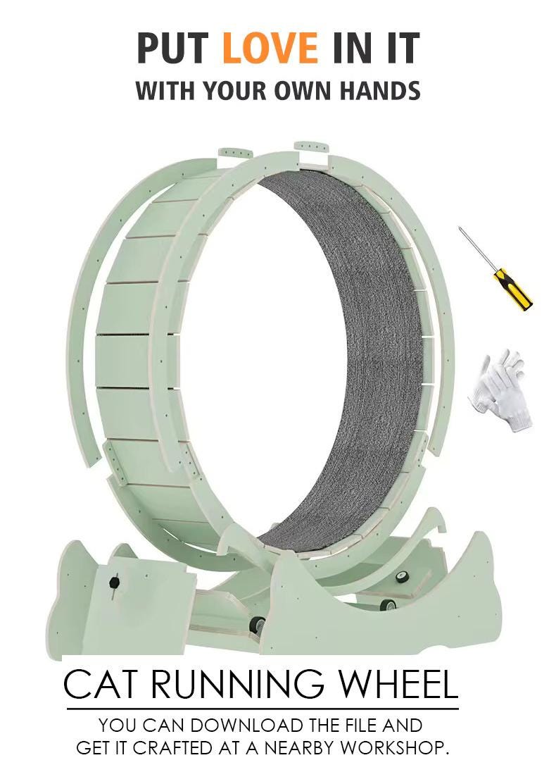 Cnc Router Cat Wheel | DIY Modern Cat Bed Plans | SVG & DXF Files for ...