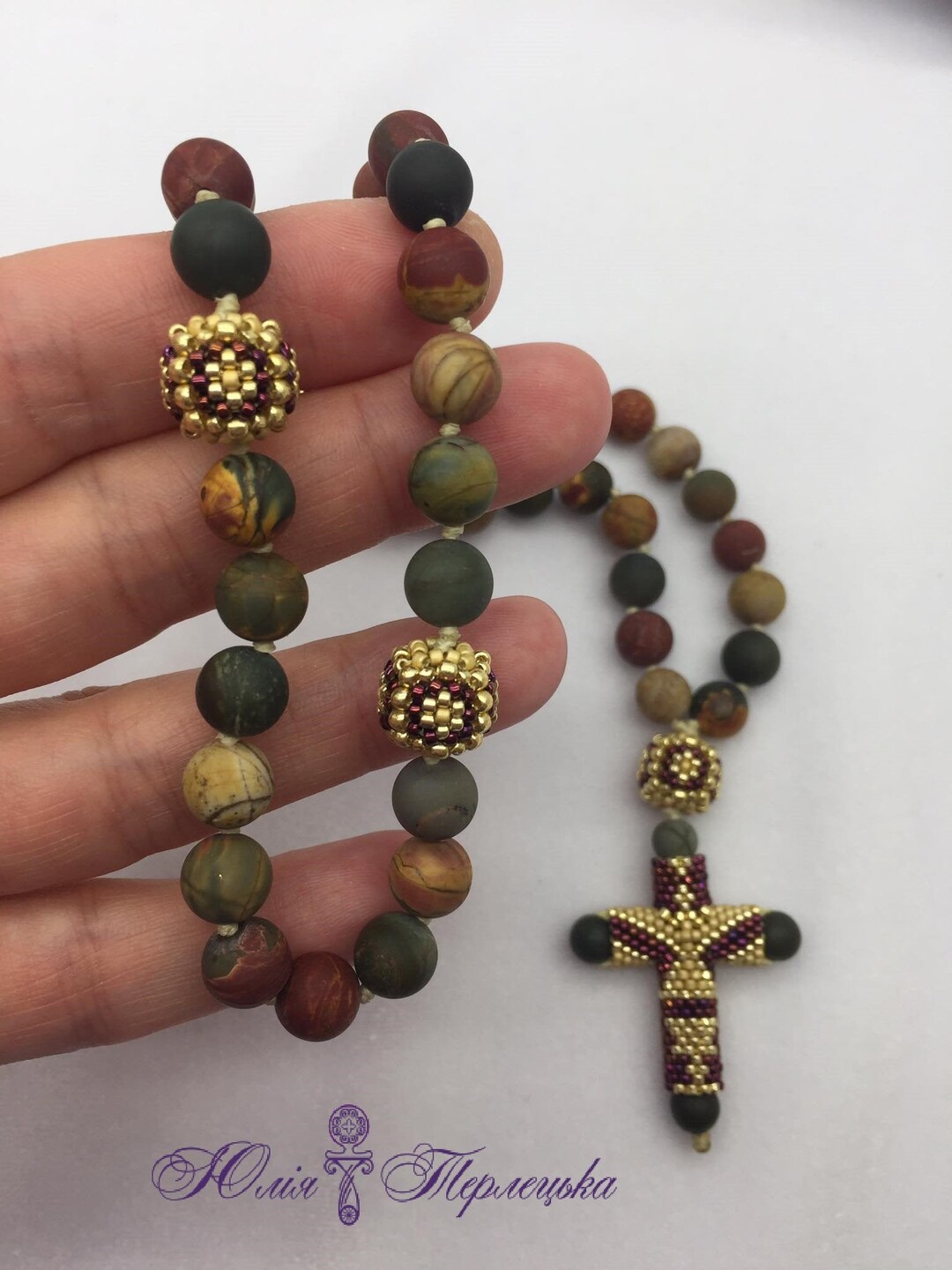 Rosary (prayer Beads) Made of Jasper. Bible, Church, Holy, Religious ...